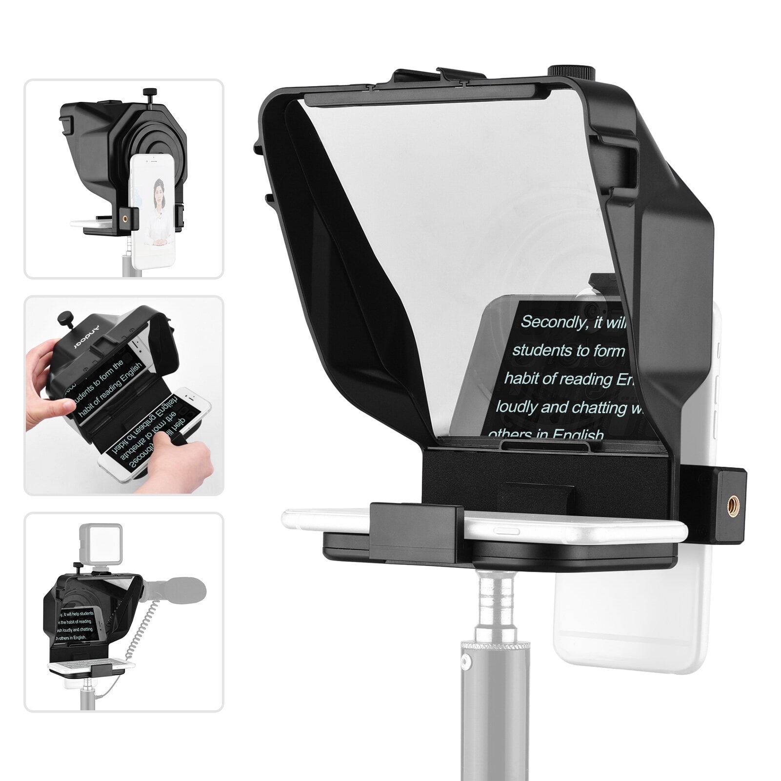 Andoer Teleprompter,Portable Prompter Adapter Live Interview ...
