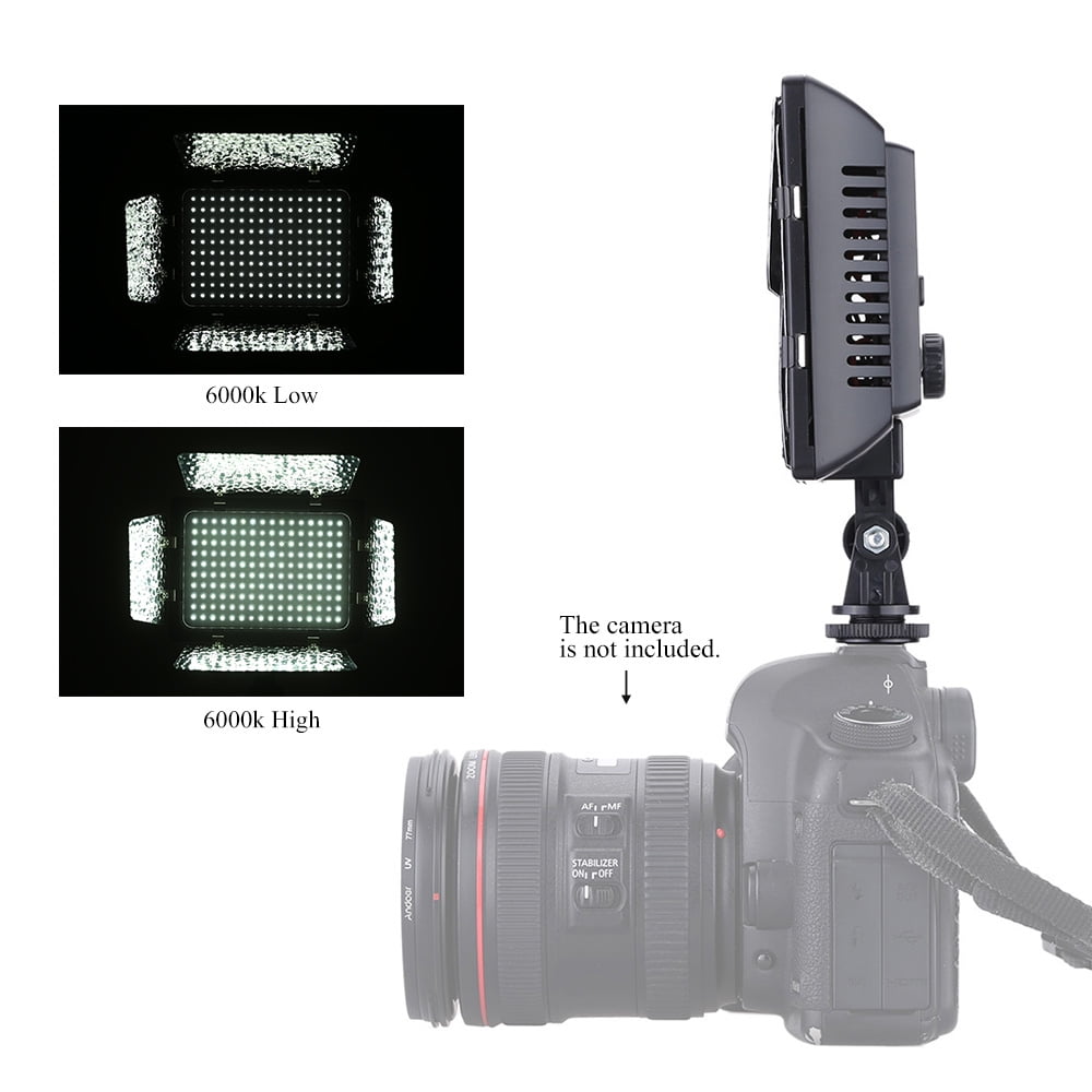 Andoer W160 Dimmable LED Video Photography Light Lamp Panel 6000K 160 ...