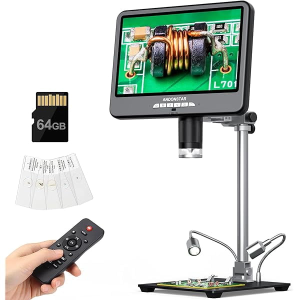 Andonstar 4K 60Fps 10.1" Mi Digital Microscope For Soldering, 64Mp ...