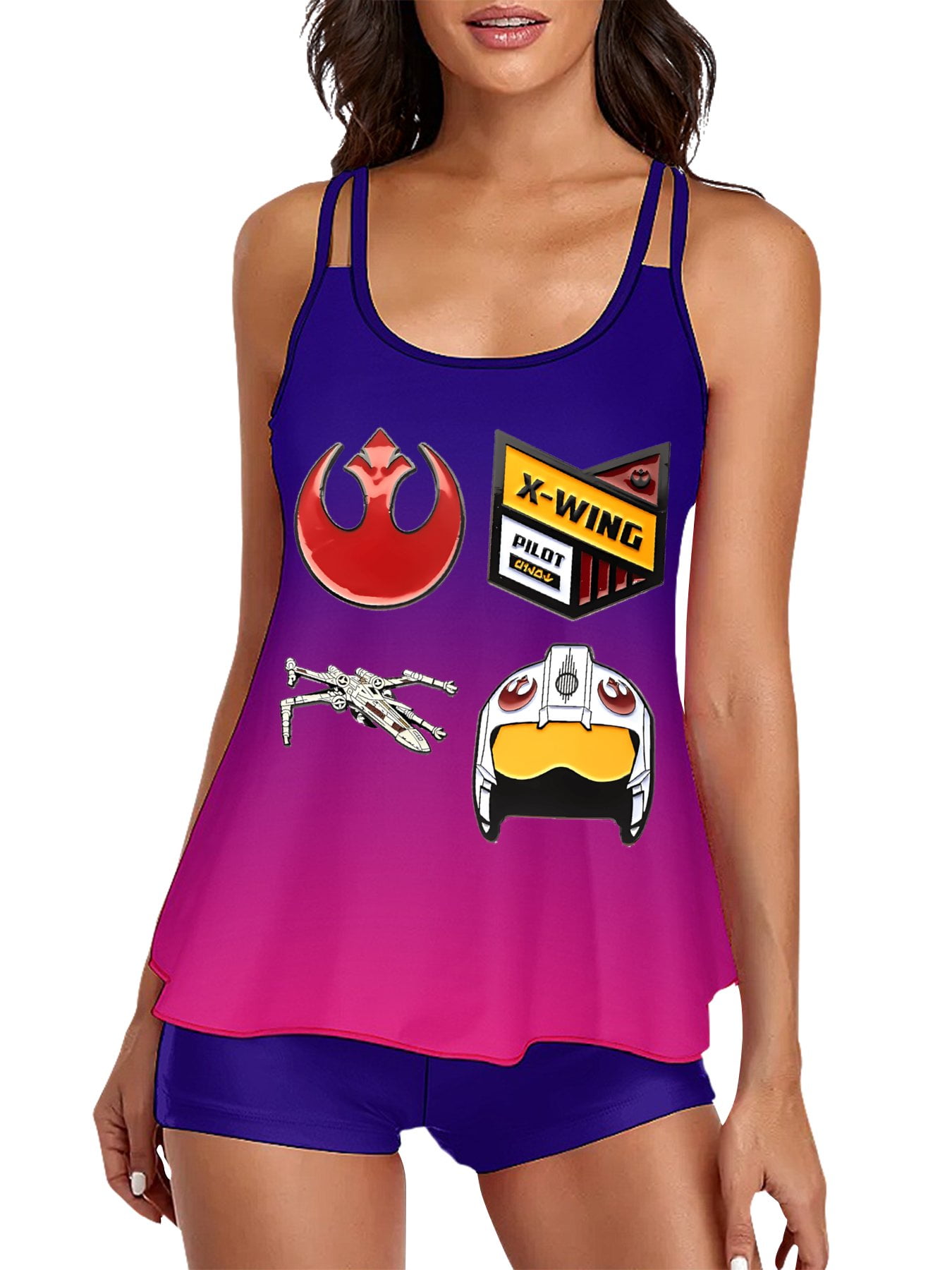 Andor Women's Two-Piece Swimsuit Set Two Piece Simple Swimsuit Summer ...