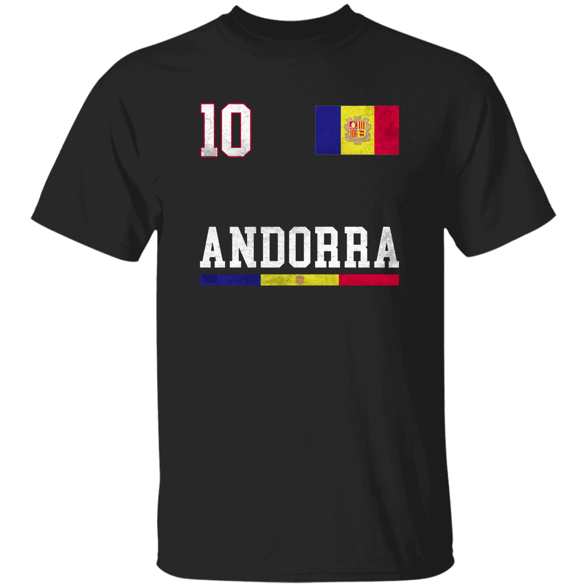 Andorra Flag Emblem Andorran Pride Proud Men Women Soccer Fan T-Shirt ...