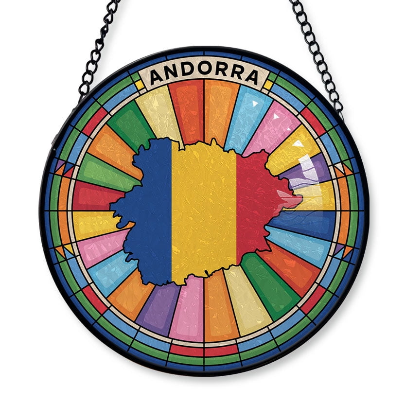 Andorra Travel Decor Suncatcher Stained Glass Window Hanging, Gift for ...