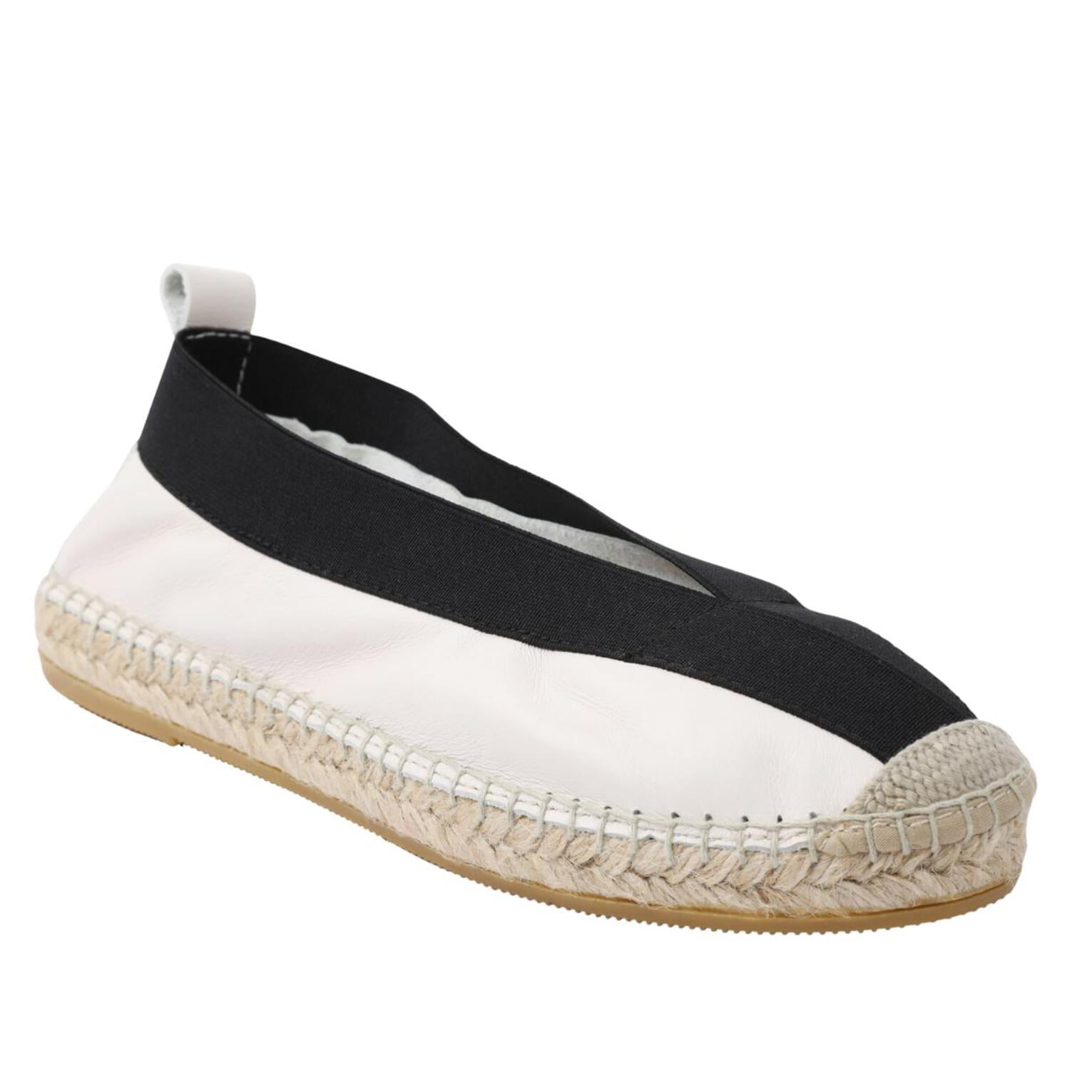 André Assous Lulu Handsewn Leather Espadrille Flat - Walmart.com