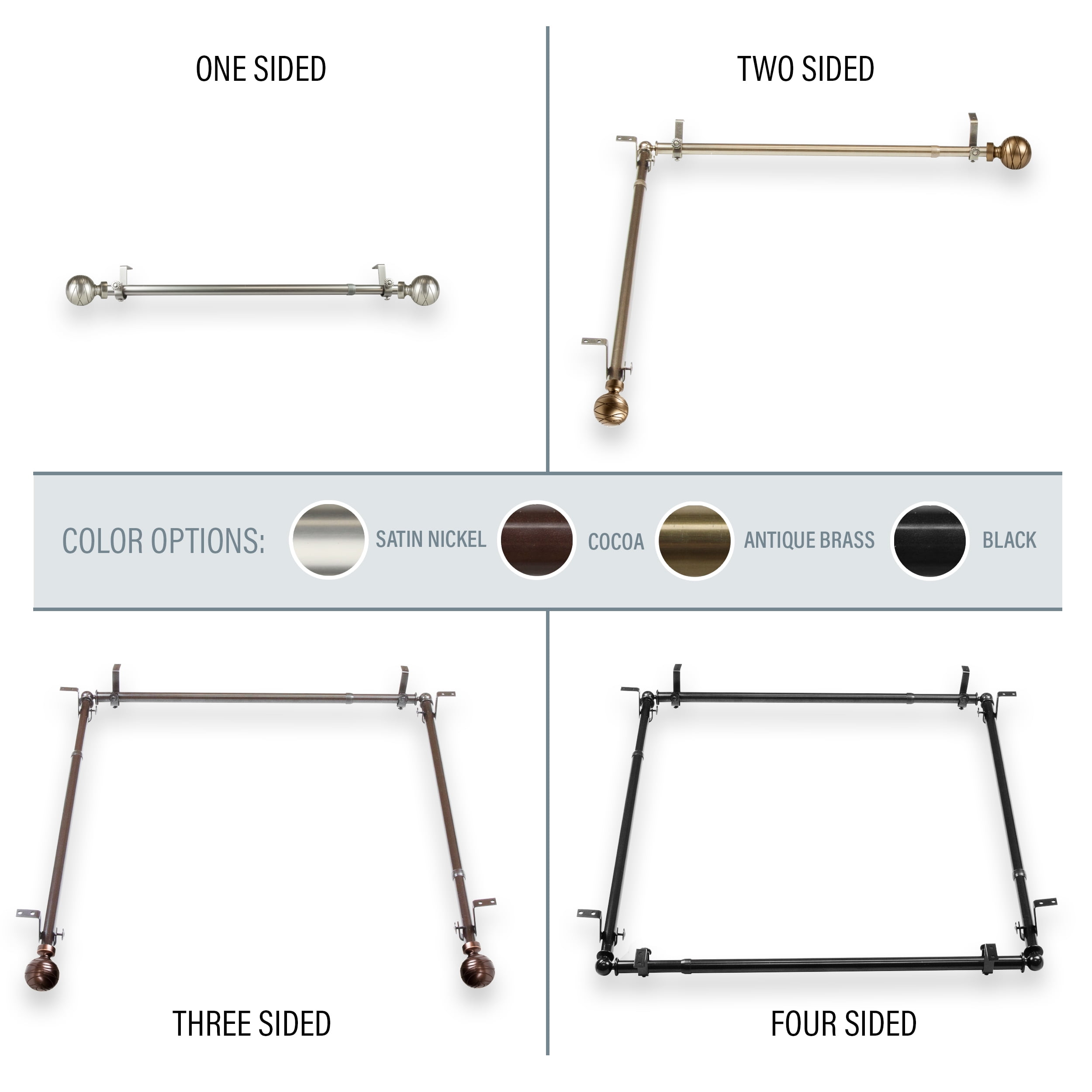 Casa Andre Ceiling Rod - Adjustable 120-170 inch - Black - Walmart.com