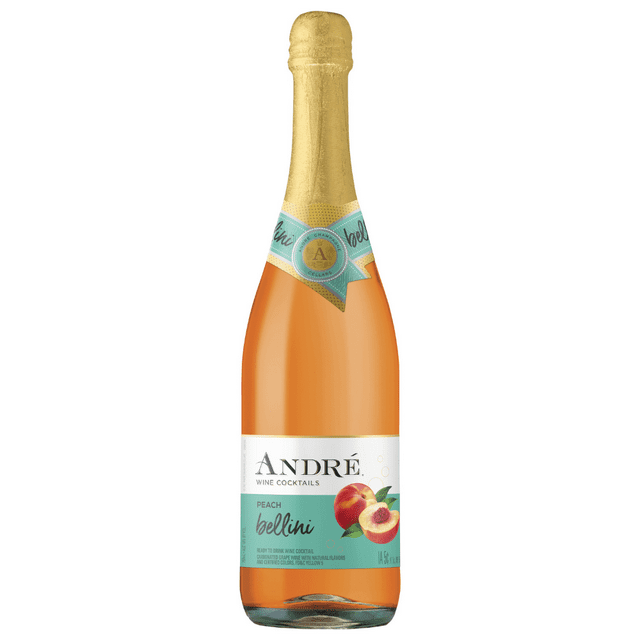 Andre Peach Bellini Sparkling Wine Cocktail, 750ml Bottle - Walmart.com
