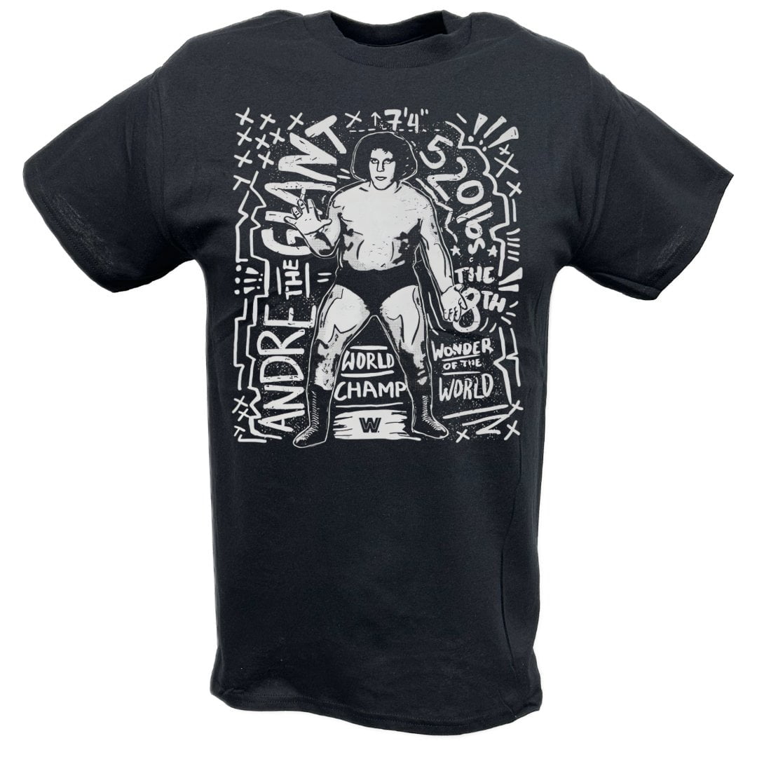 Andre The Giant Graphic Art Black T-shirt - Walmart.com