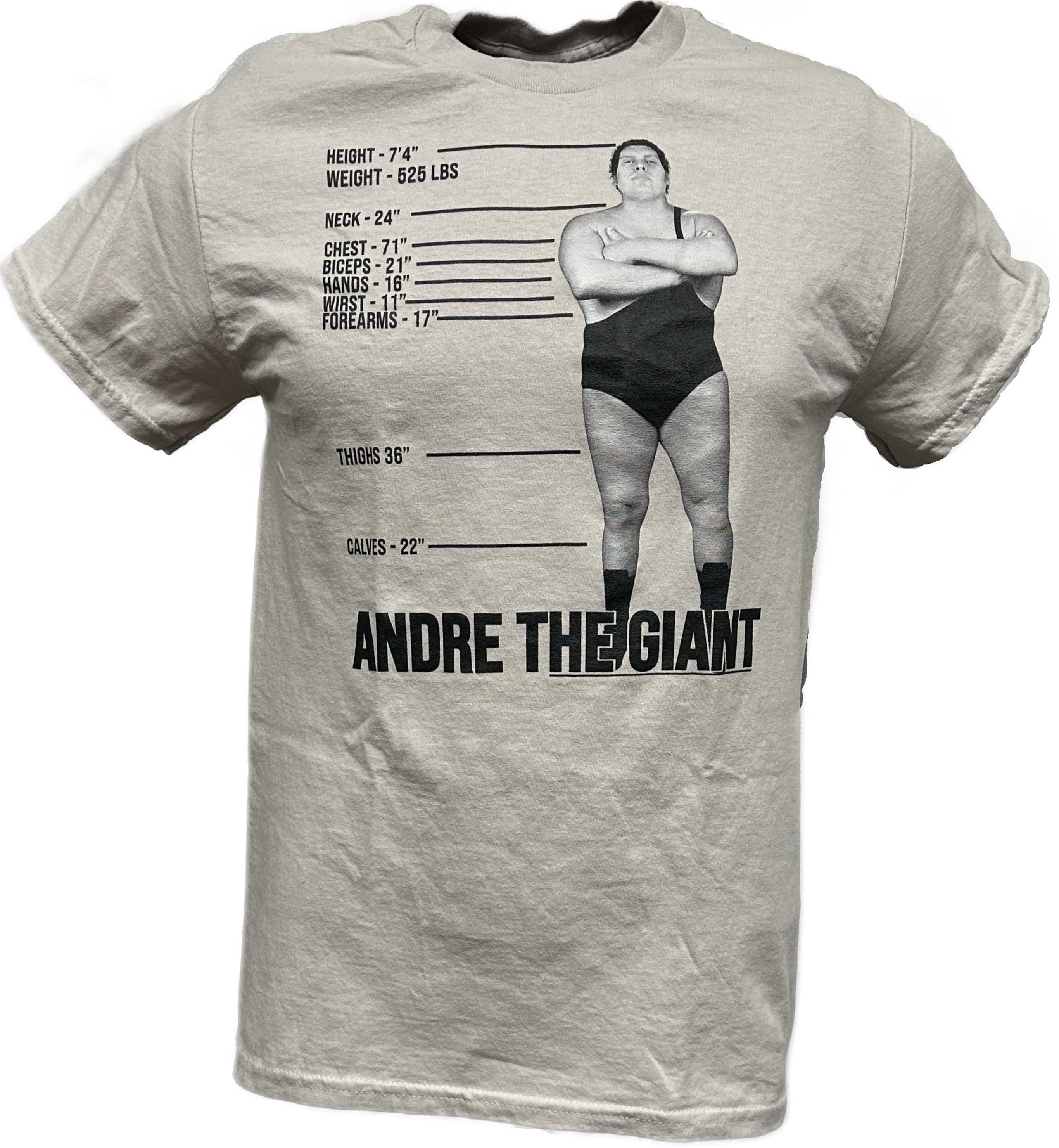 Andre the Giant Mens T-shirt Tale of the Tape WWE - Walmart.com