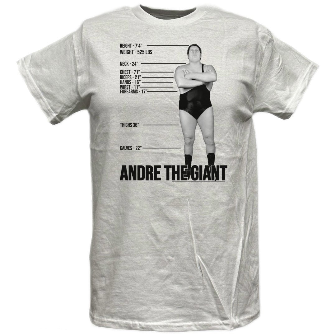 Andre the Giant Mens T-shirt Tale of the Tape WWE - Walmart.com