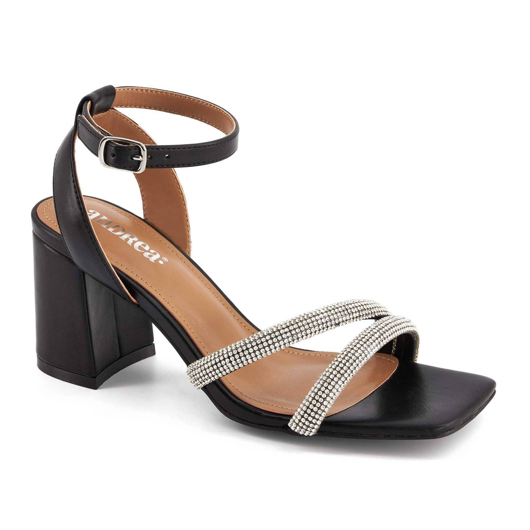 Andrea Exclusive High Heels Sandals With Rhinestones Straps 66624 ...