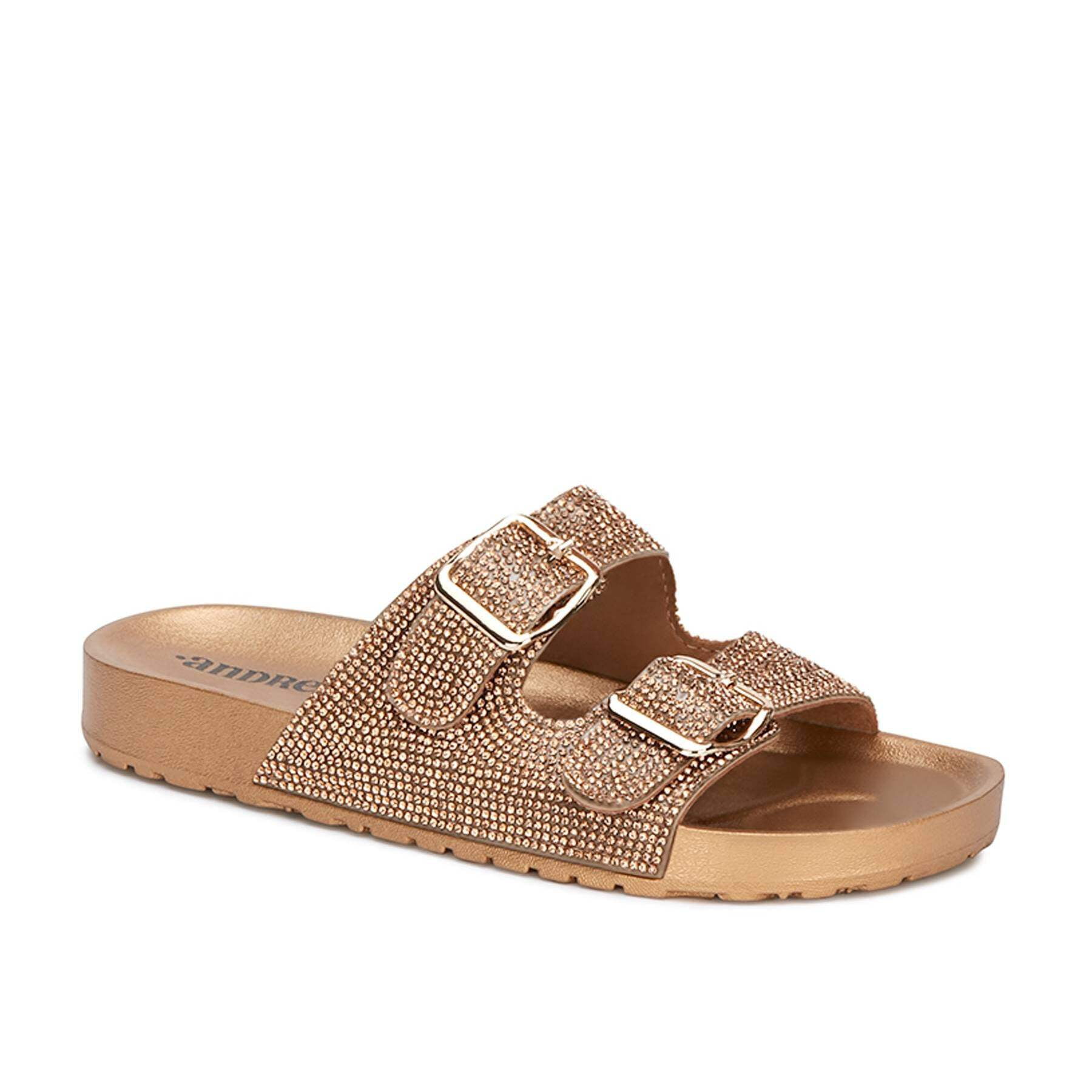 Andrea Glamourous Footbed Rhinestones Sandals 88216 - Walmart.com