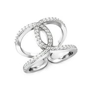 Sz 11 Sterling Silver Cubic Zirconia Infinity & Heart Symbol CZ Wedding Band Ring - Walmart.com