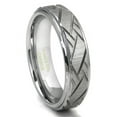 Andrea Jewelers Tungsten Carbide Diagonal Groove Wedding Band Ring Sz 7 ...