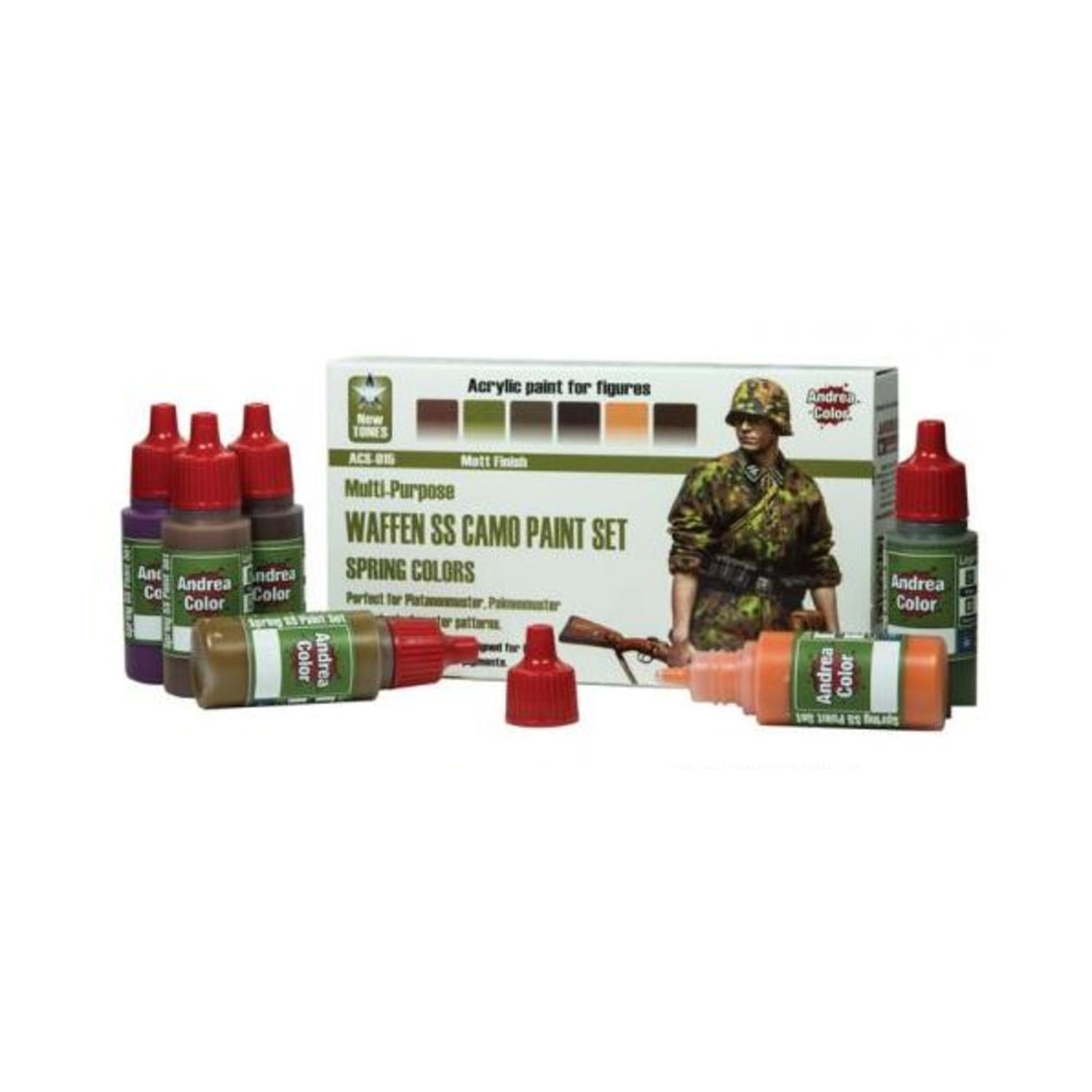 Andrea Miniatures Waffen SS Camo Paint Set - Spring Colors New ...