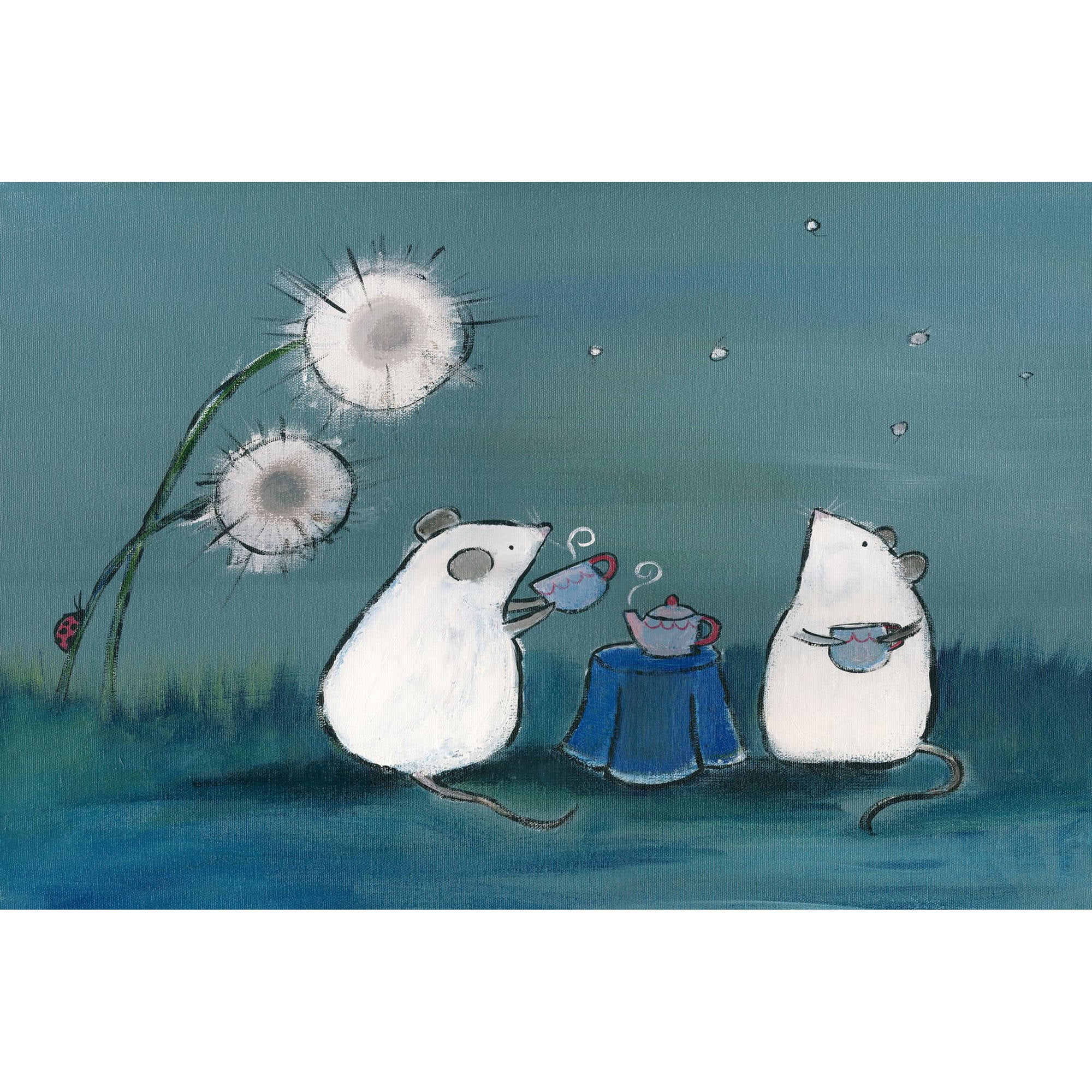 MARM7814 Andrea Mouse Tea Party Painting - 24x36 Canvas - Walmart.com