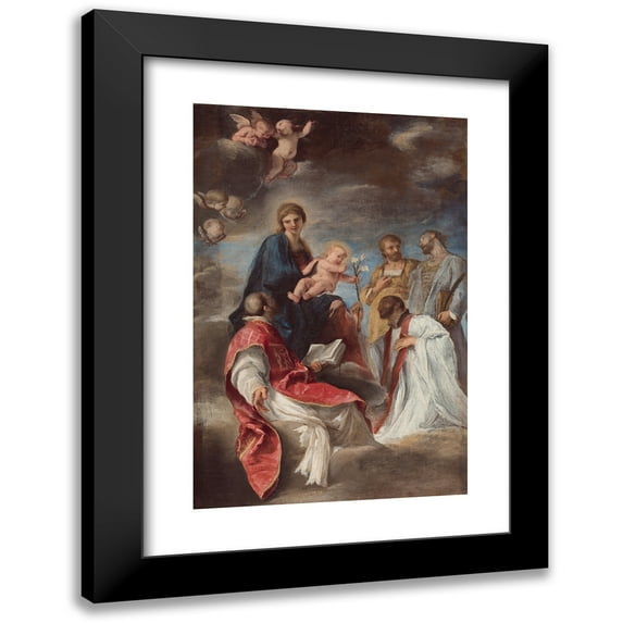 Andrea Sacchi 13x18 Black Modern Framed Museum Art Print Titled - The Madonna and Child with ...