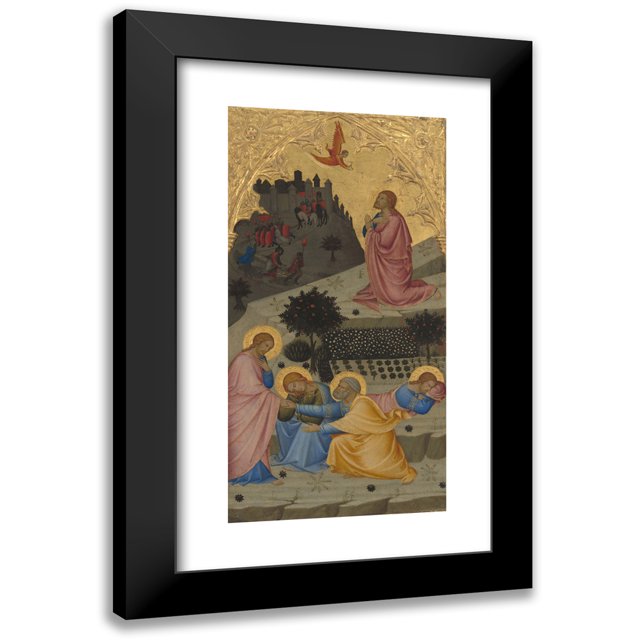 Andrea Vanni 14x24 Black Modern Framed Museum Art Print Titled - Scenes from the Passion of ...