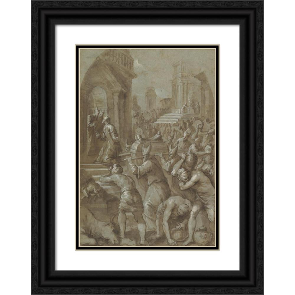 Andrea Vicentino 18x24 Black Ornate Framed Double Matted Museum Art ...