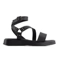 Andrea Women's Flat Sandals with Ankle Strap 69427 - Black - Walmart.com