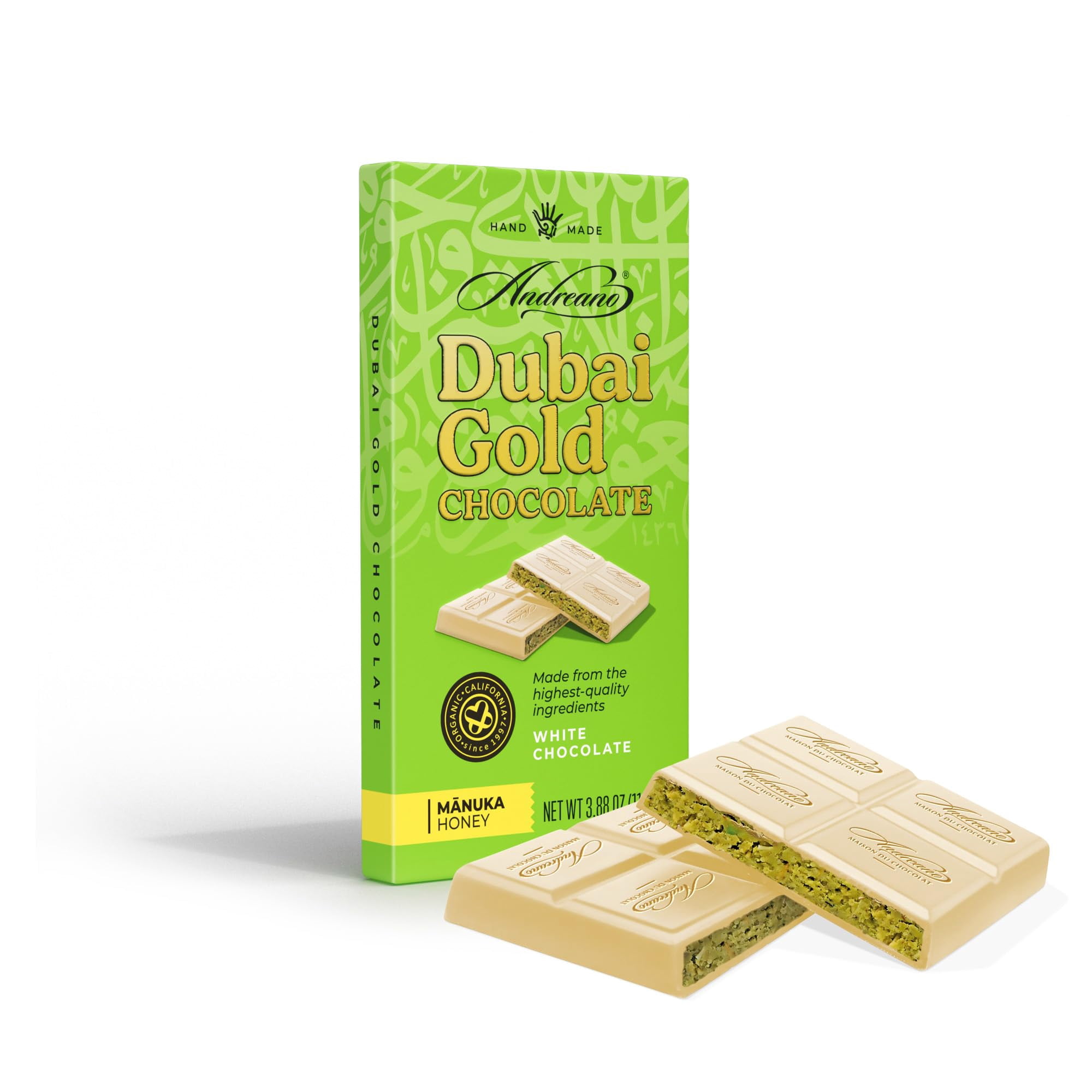 Andreano Dubai Chocolate Bar - White Chocolate - Luxury Kunafa ...