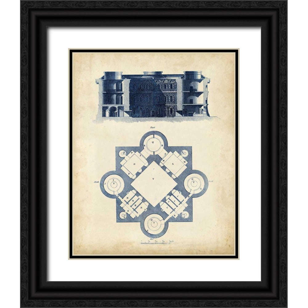Andrew Cook George 26x32 Black Ornate Wood Framed with Double Matting ...