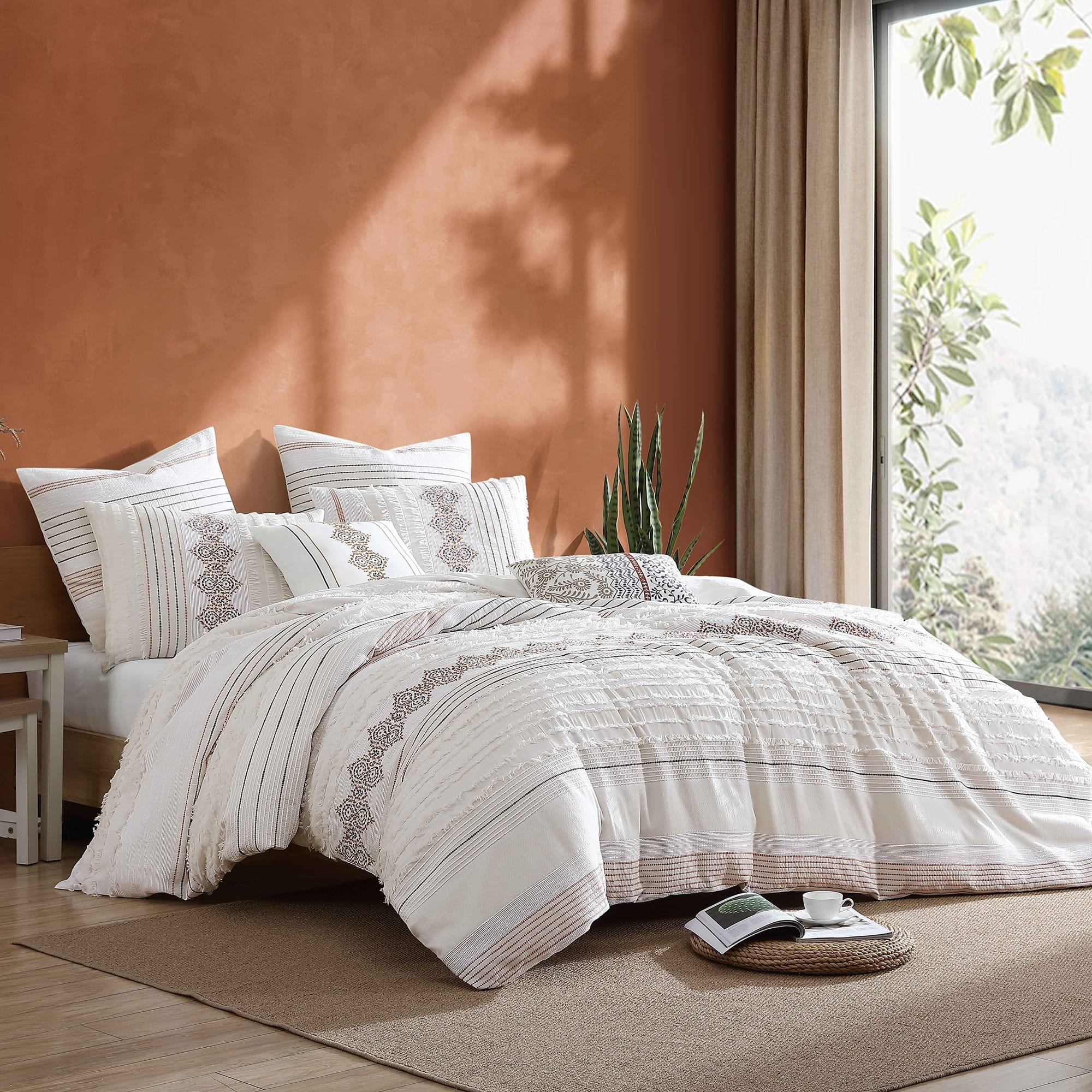 Andrew Euro Sham Riverbrook Home Andrew 5 pc Comforter Set White/Spice ...