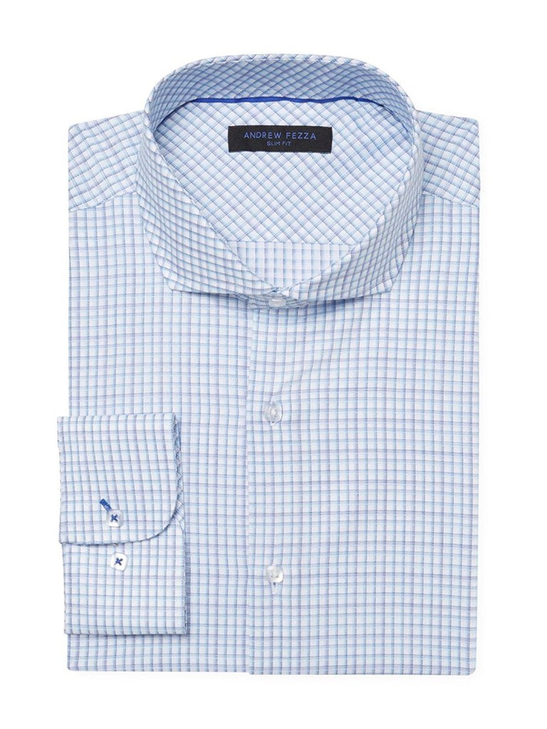 Andrew Fezza Men's 17036 Slim Fit Comfort Flex Collar Dress Shirt - 15. ...