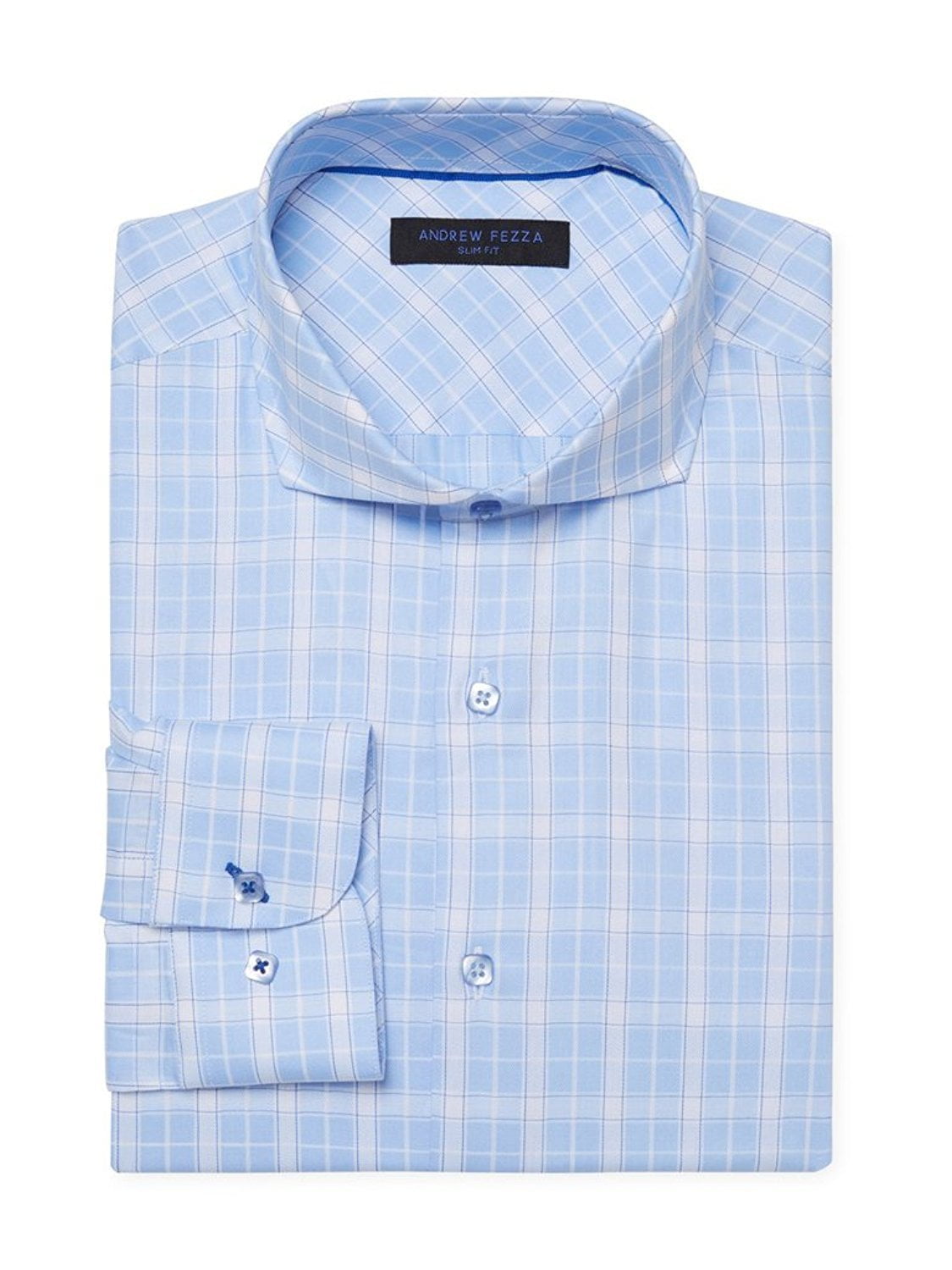 Andrew Fezza Men's 17043 Slim Fit Comfort Flex Collar Dress Shirt - 15 ...