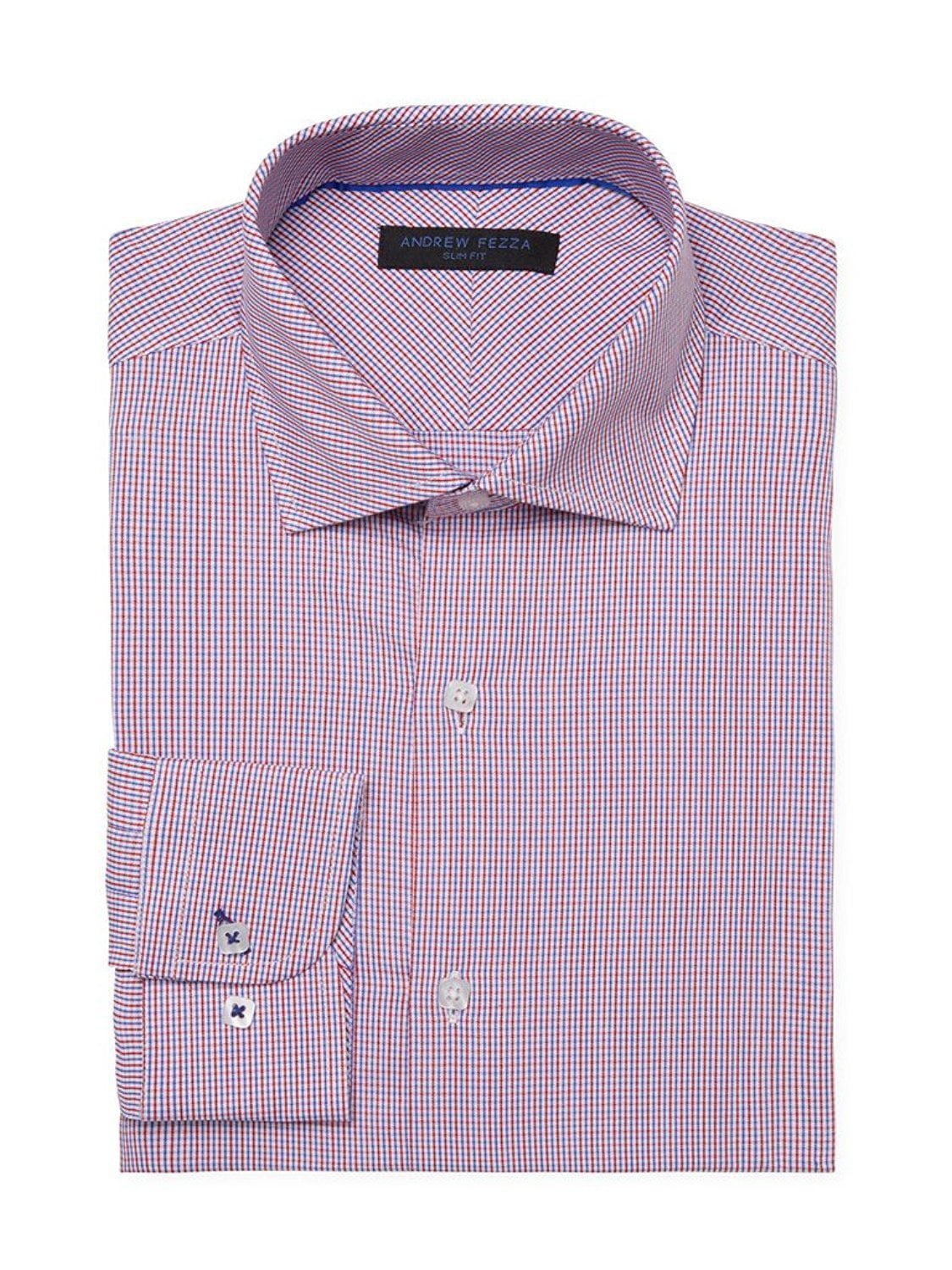 Andrew Fezza Men's 70064 Slim Fit Comfort Flex Collar Dress Shirt - 15. ...
