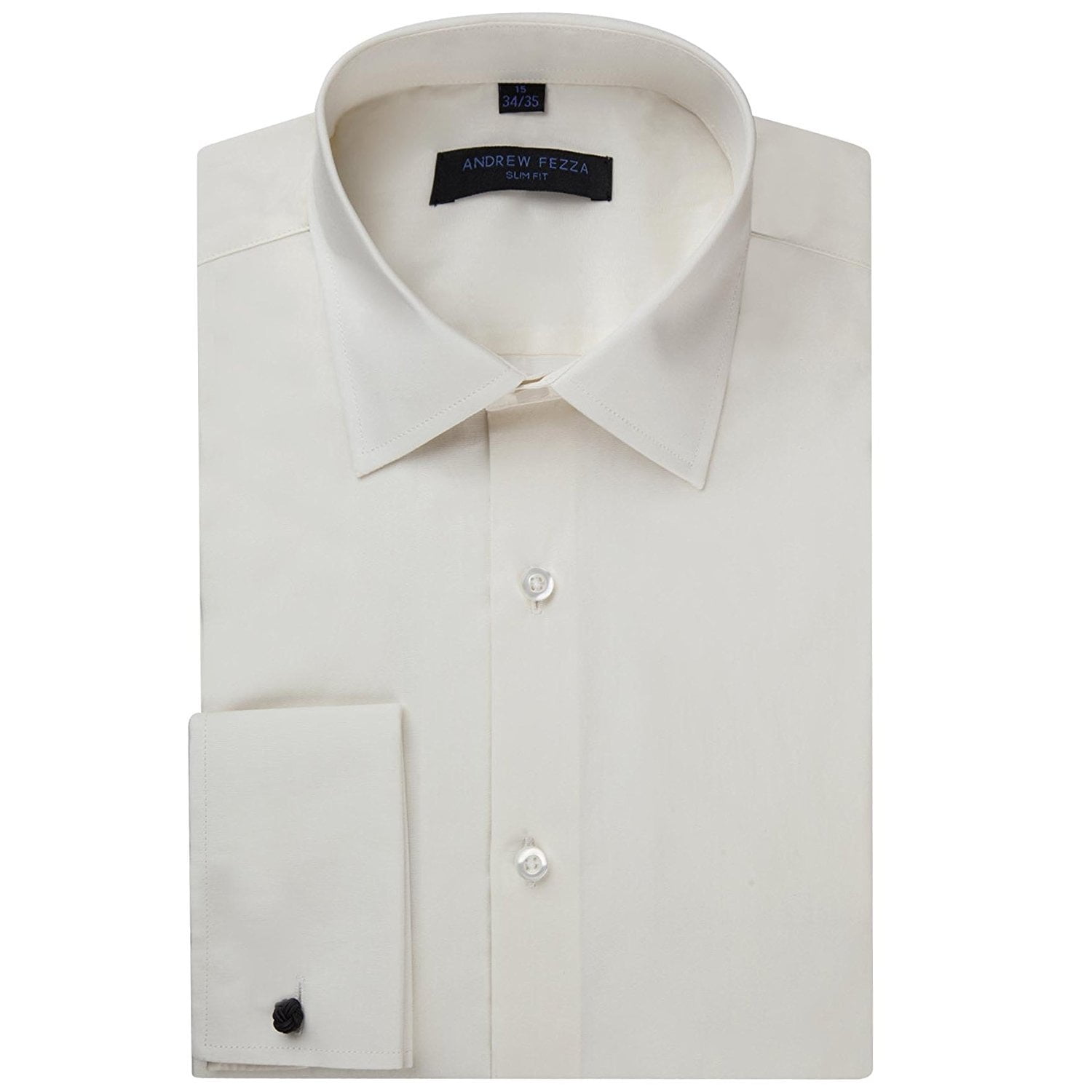 Andrew Fezza Men's Flex Collar Slim Fit French Cuff Solid Dress Shirt ...
