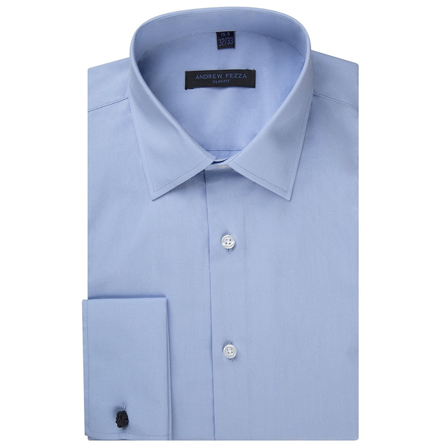 Andrew Fezza Men's Flex Collar Slim Fit French Cuff Solid Dress Shirt ...