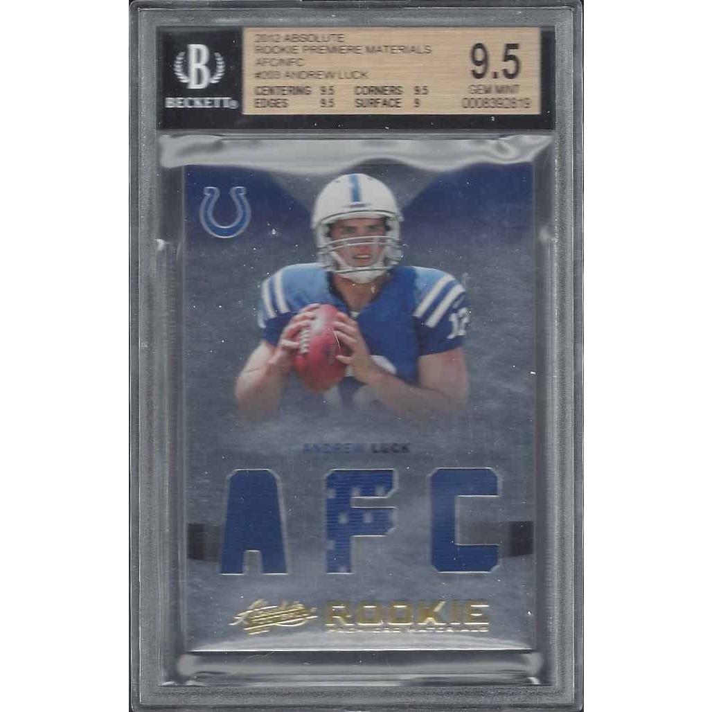 Andrew Luck 2012 Absolute Rpm Afc Triple Jersey Rc #d 49/99 Bgs 9.5 Gem ...
