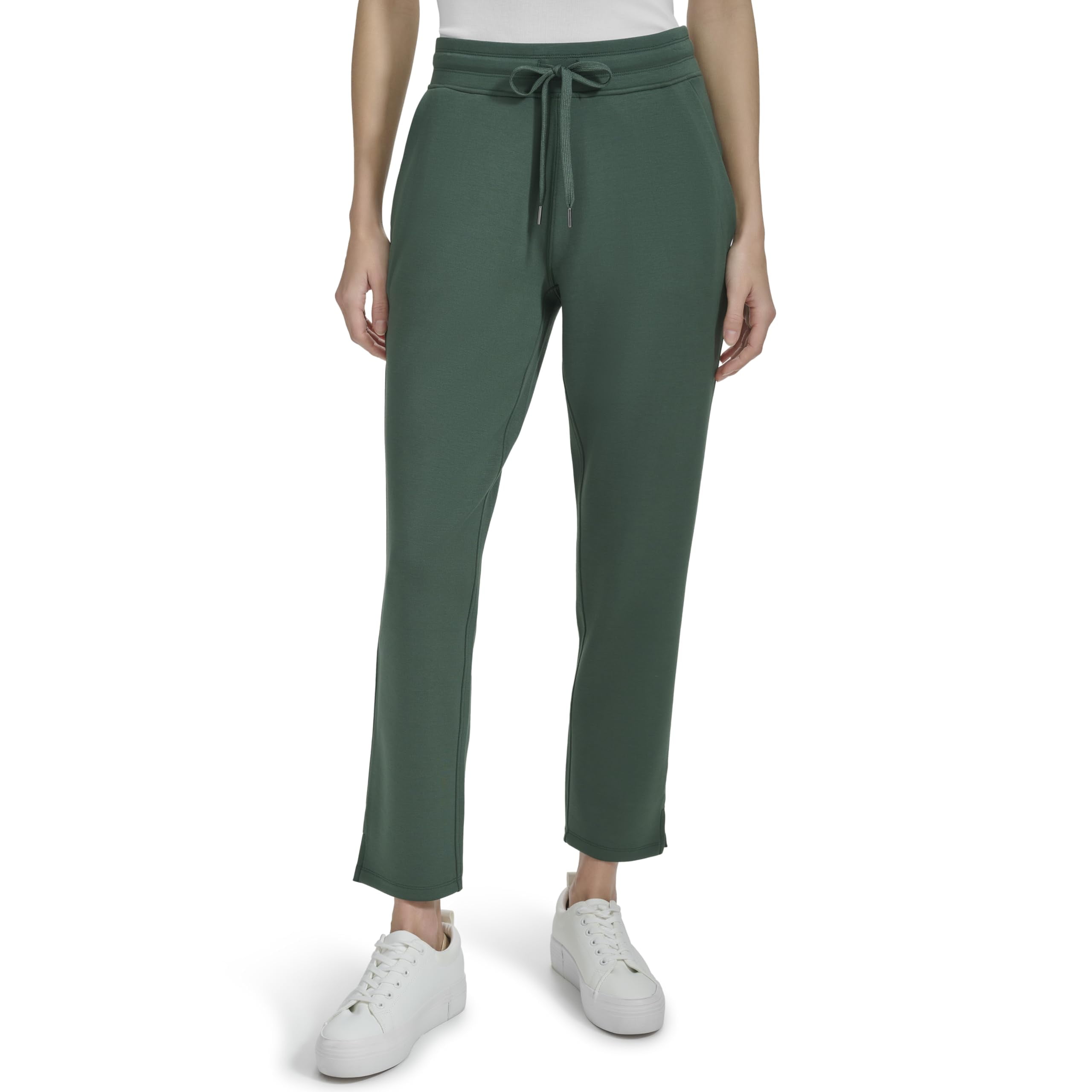 Andrew Marc Women's Mid Rise Drawstring Waistband Ankle Length Pant ...