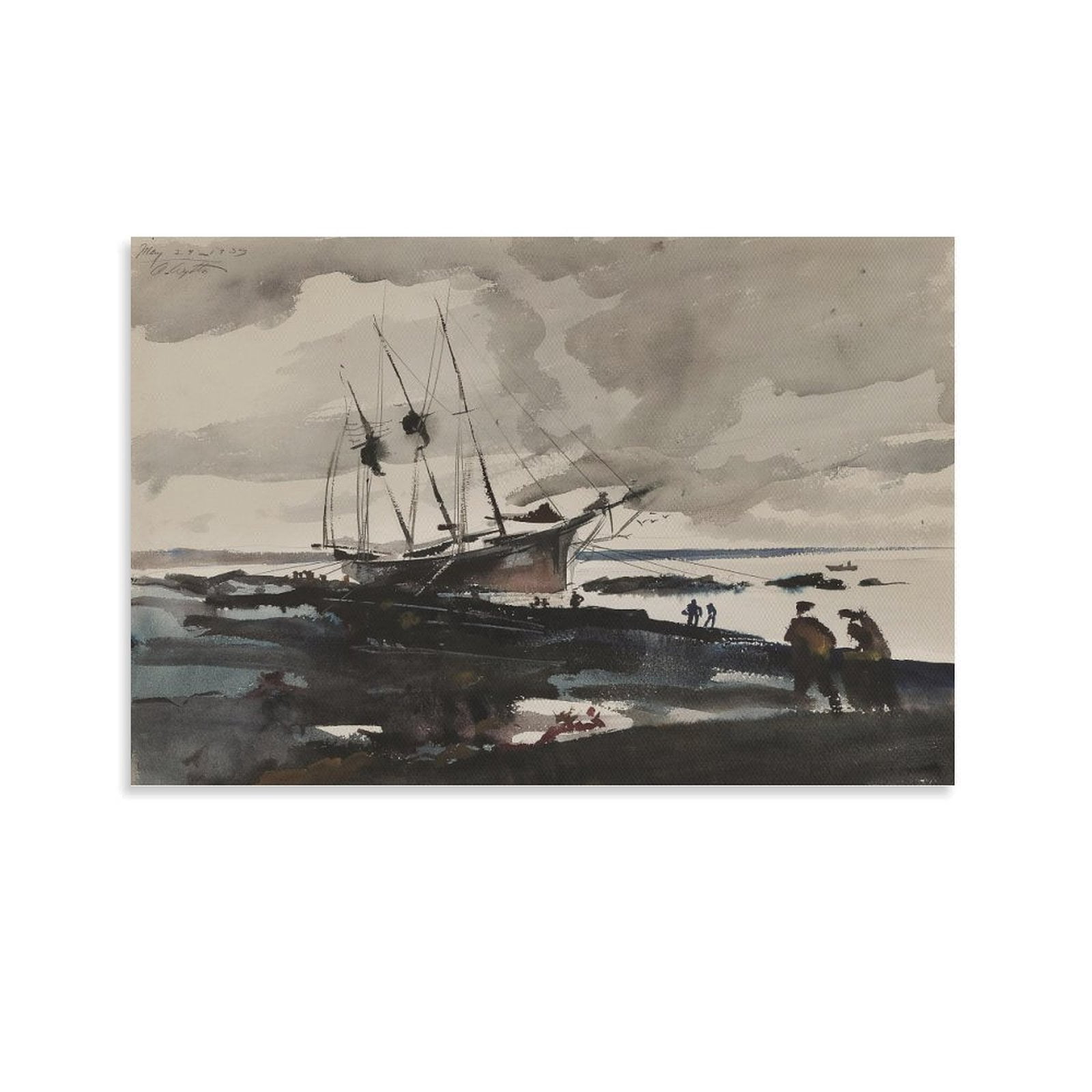 Andrew Newell Wyeth Was An American Visual Artist ，Three Master Aground ...