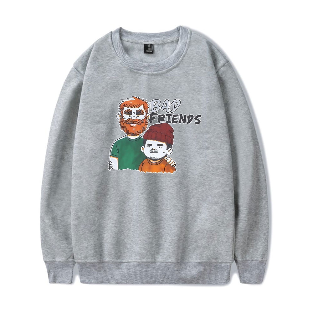 Andrew Santino Bad Friends Merch Long Sleeve Crewneck Sweatshirt Men ...