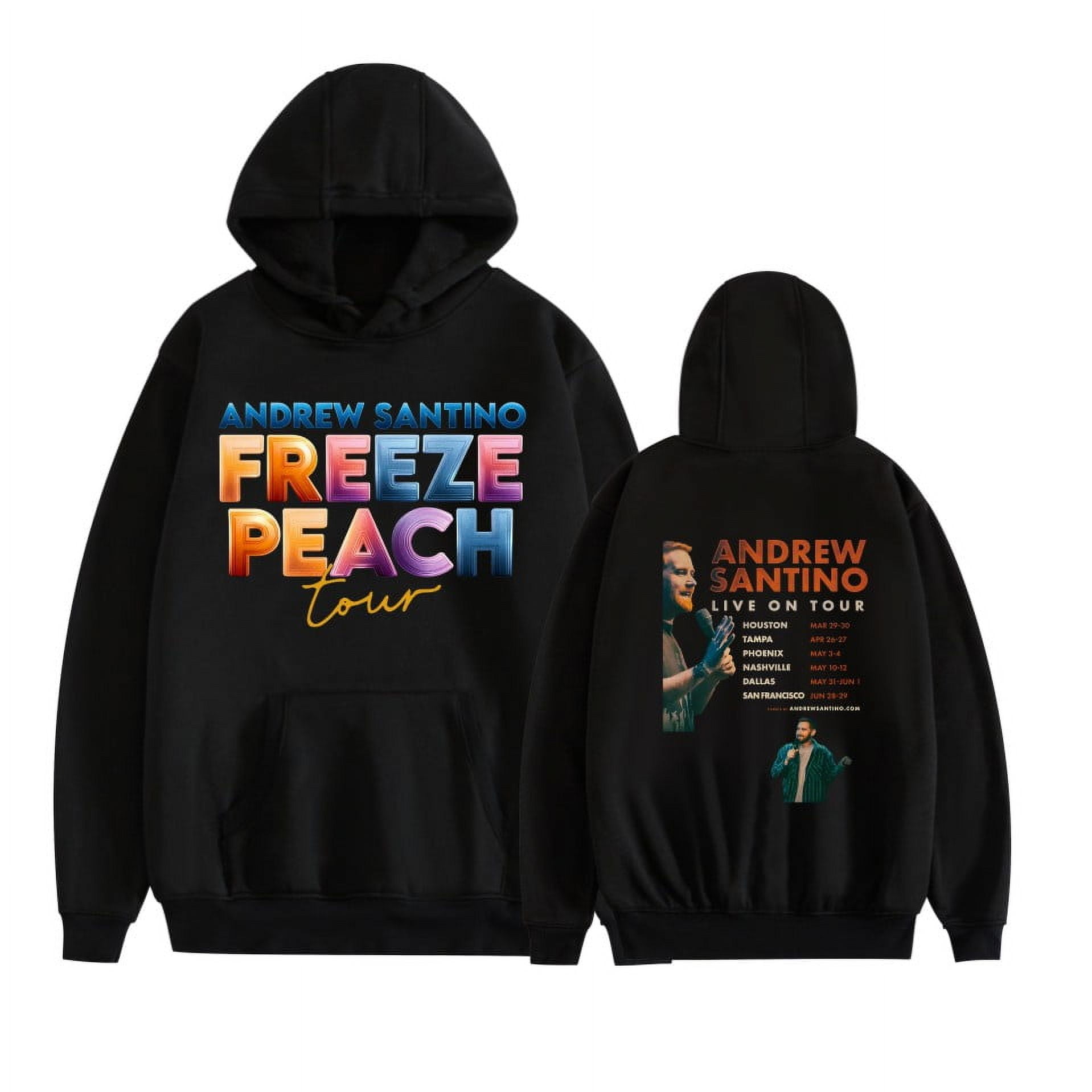 Andrew Santino Tour Graphic Hoodie - Unisex Long Sleeve Streetwear ...