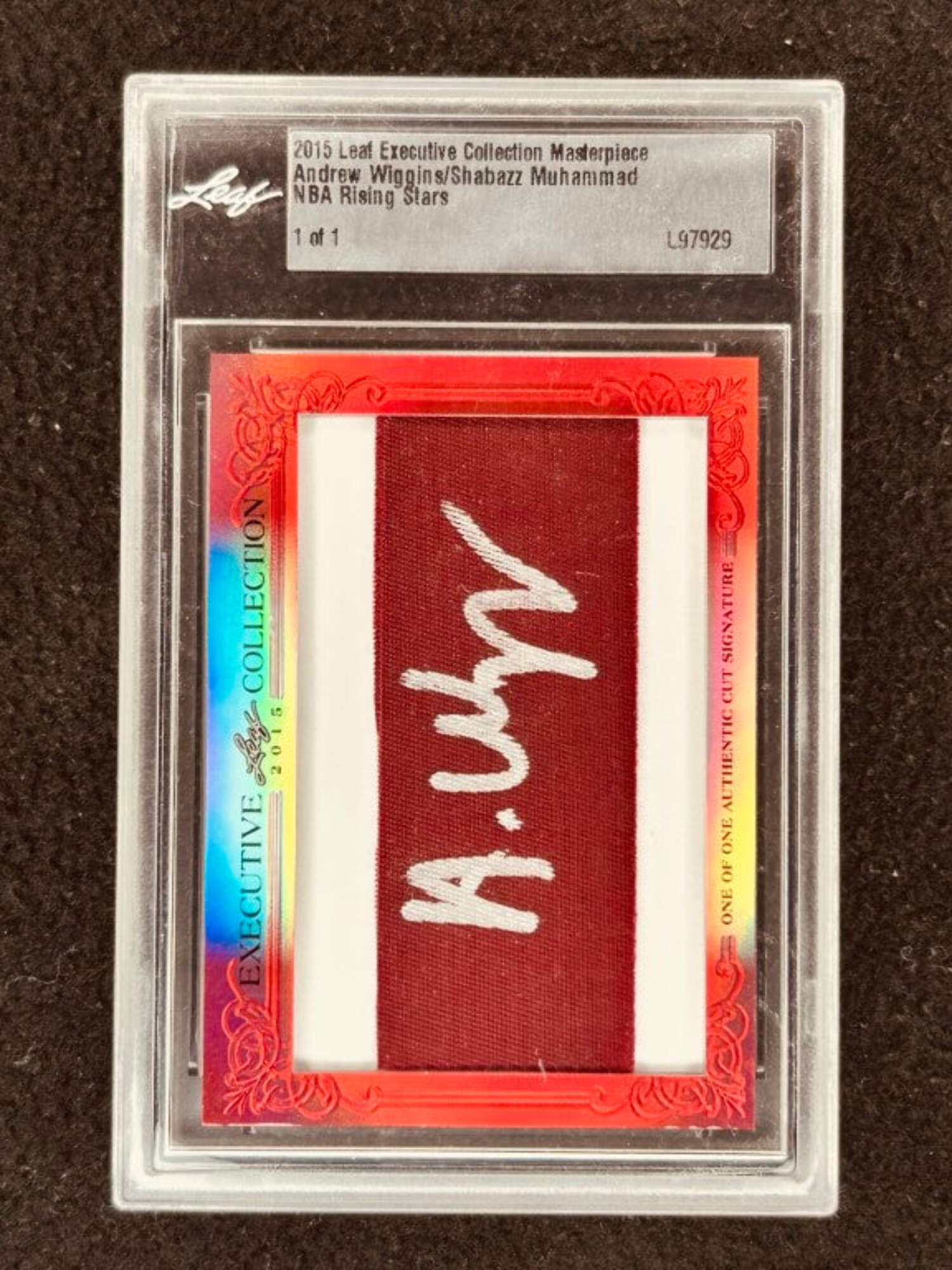 Andrew Wiggins and Shabazz Muhammad 2015 Leaf Masterpiece Cut Signature ...
