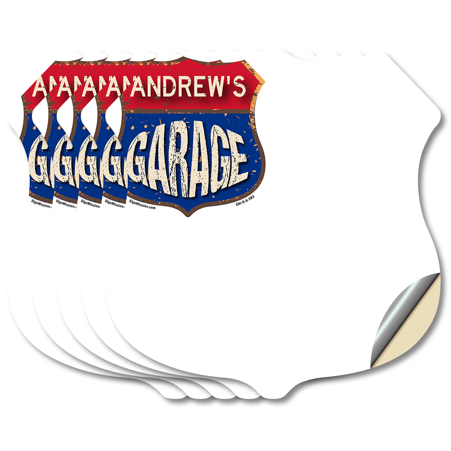 Andrew's Garage (5 Pack) 6 inch X 6 inch Shield Shaped Heavy Duty 3.2 ...