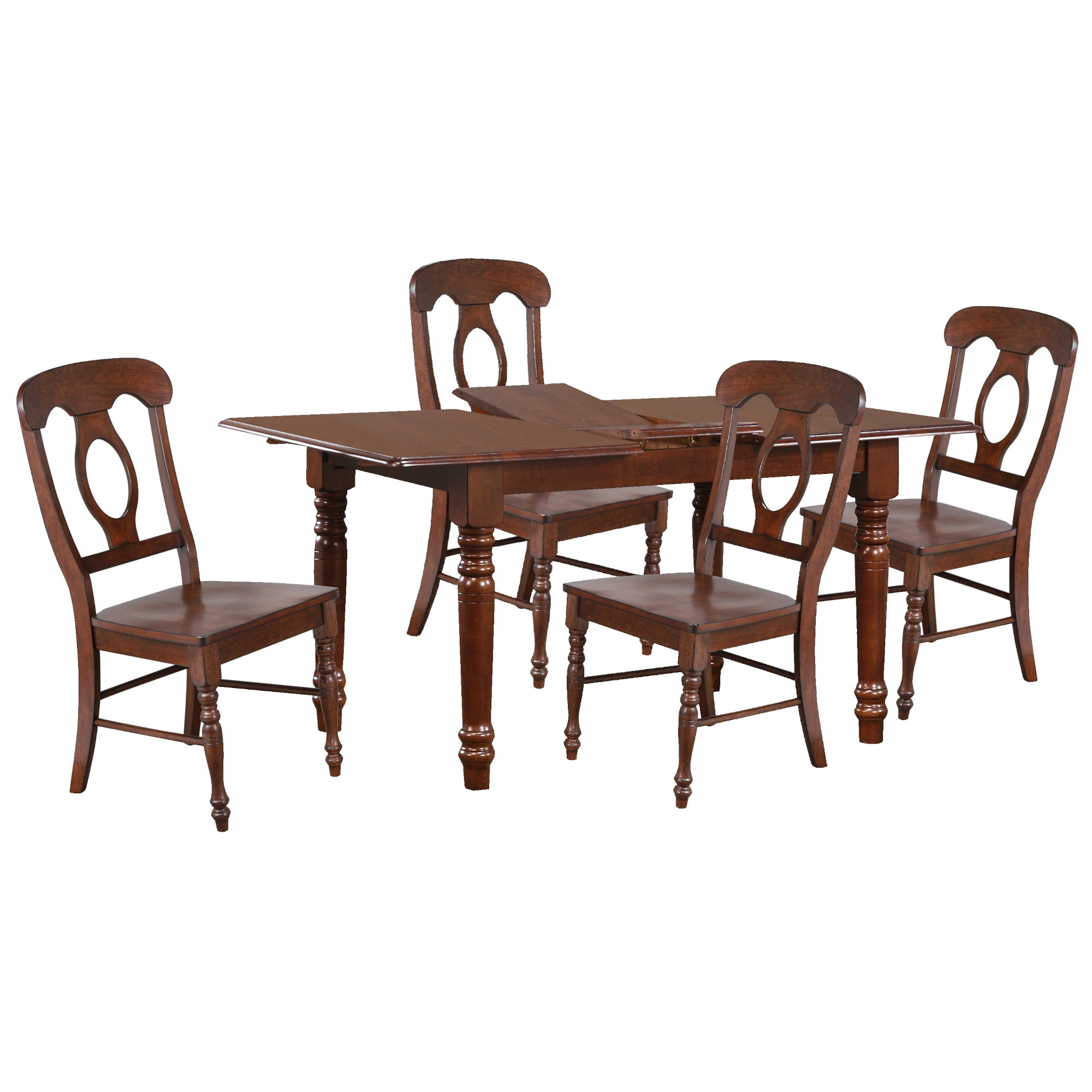 Andrews 5PC 60" Rectangle Butterfly Extendable Dining Set in Chestnut ...