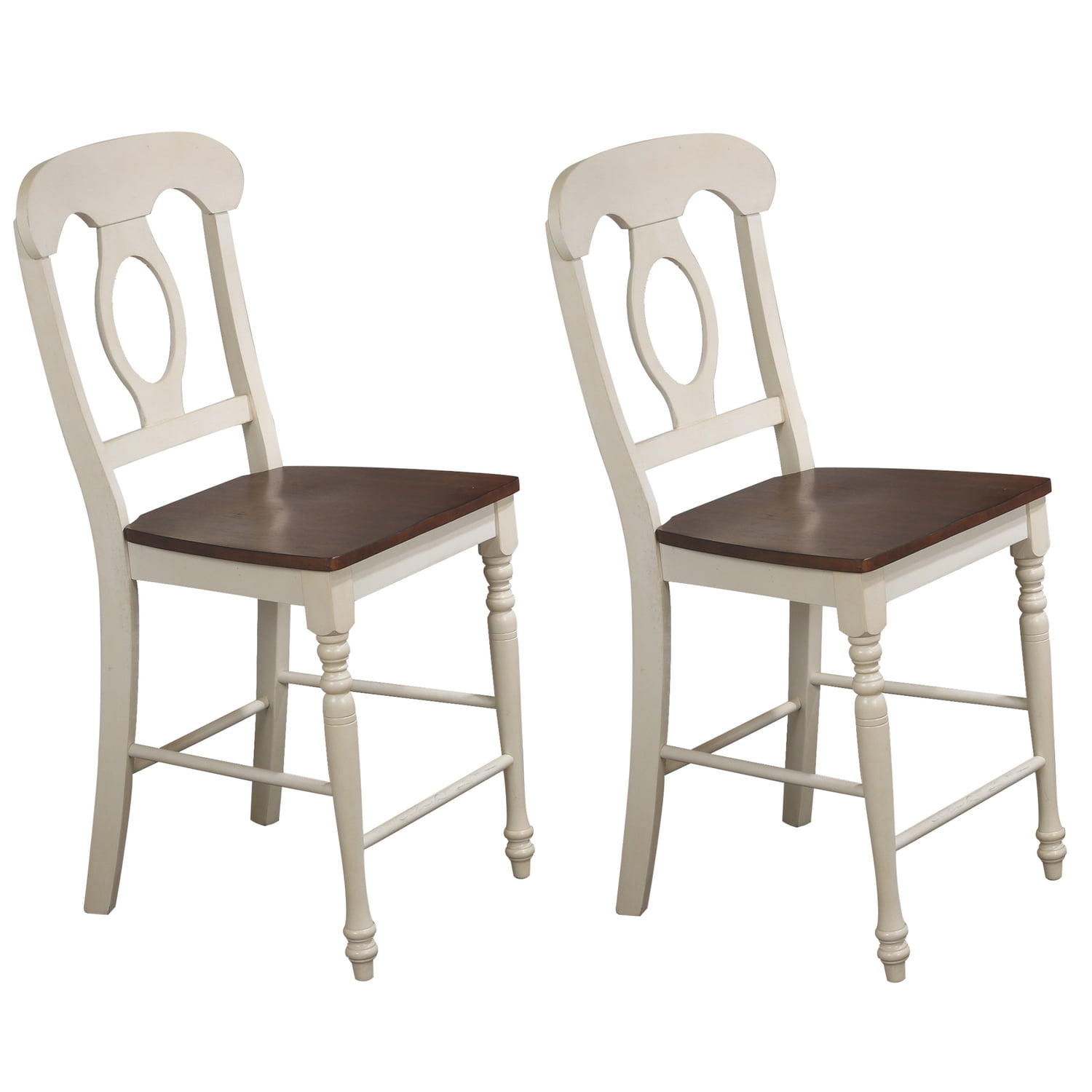 Andrews Charlie 43 In. Distressed Antique White With Chestnut Brown ...