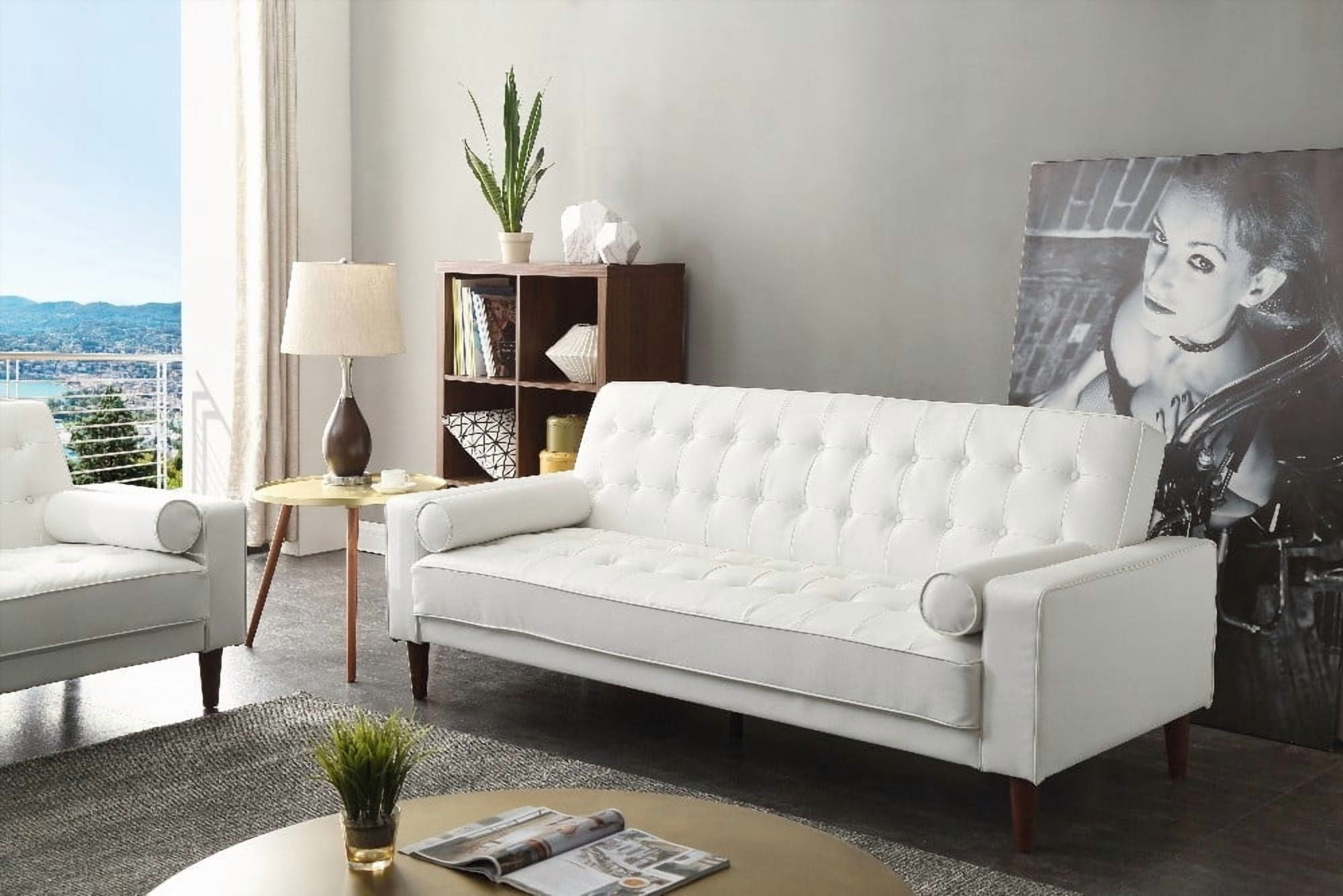 Andrews G847A-S Sofa Bed by Glory Furniture - White, 30'H x 85'W x 34'D ...