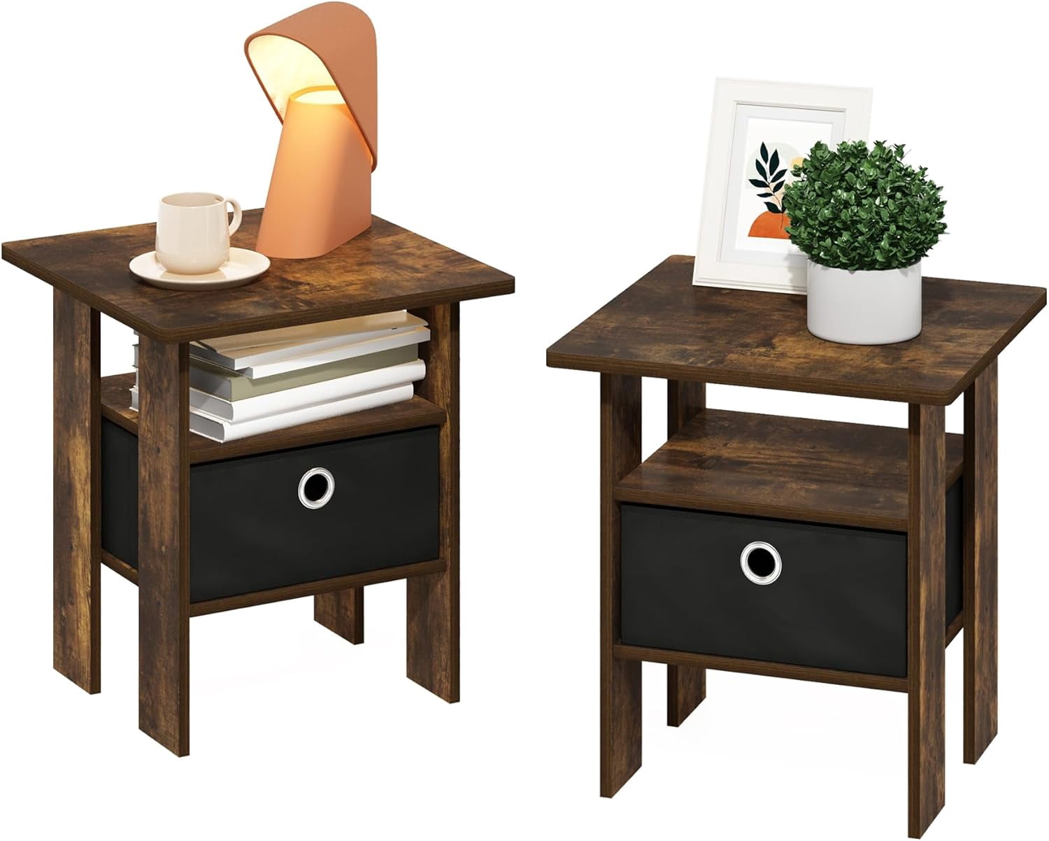 Andrey Set of 2 End Table / Side Table / Night Stand / Bedside Table ...