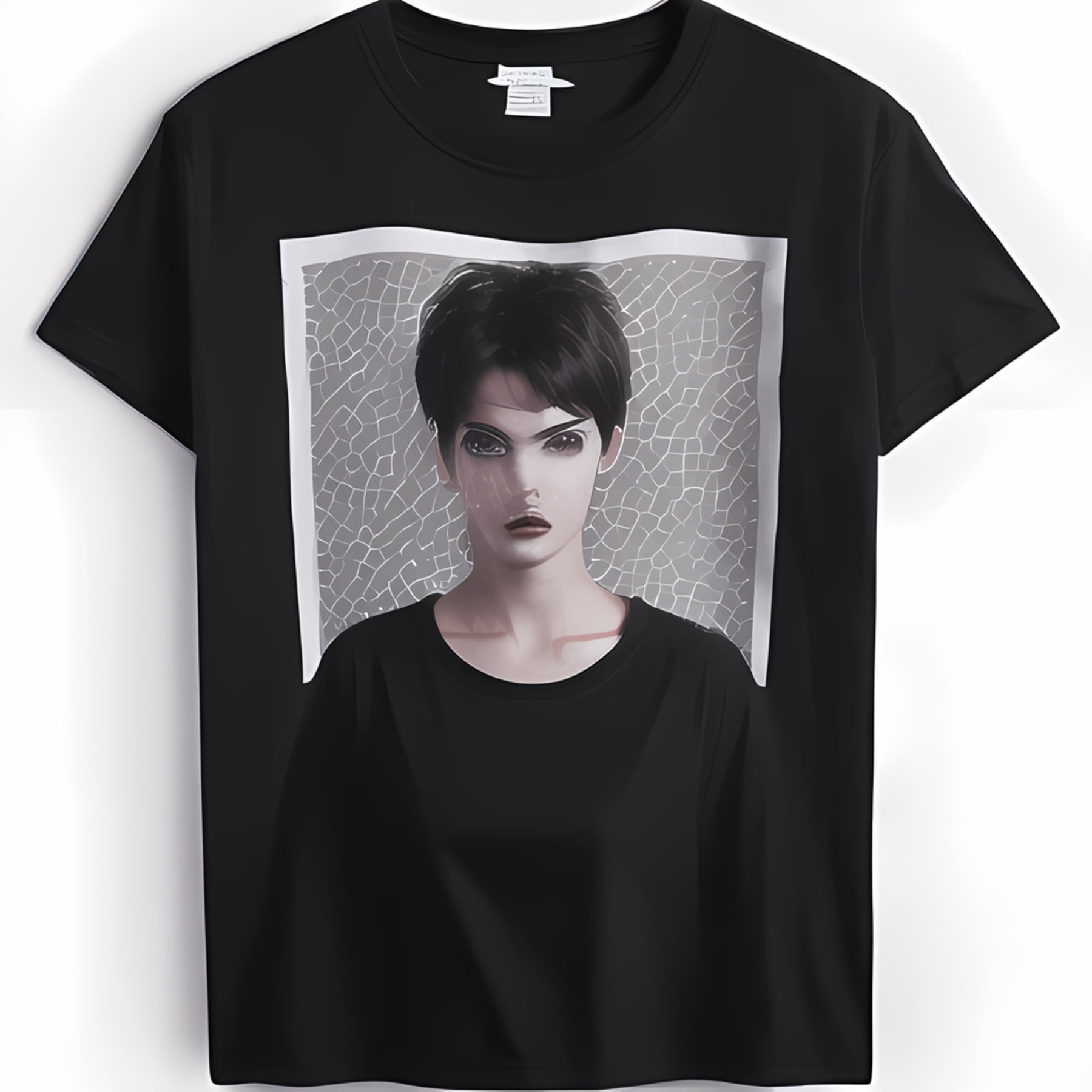 Androgynous Fashion Portrait T-Shirt: Iconic Style in High Contrast ...