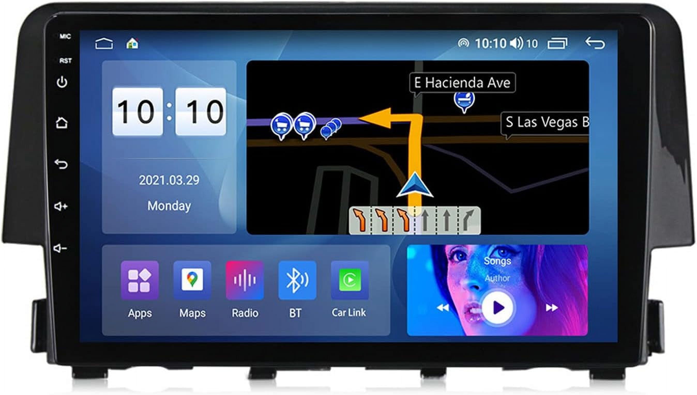 Android 10 Car Stereo Auto for Honda Civic 2015-2020 Car Multimedia ...