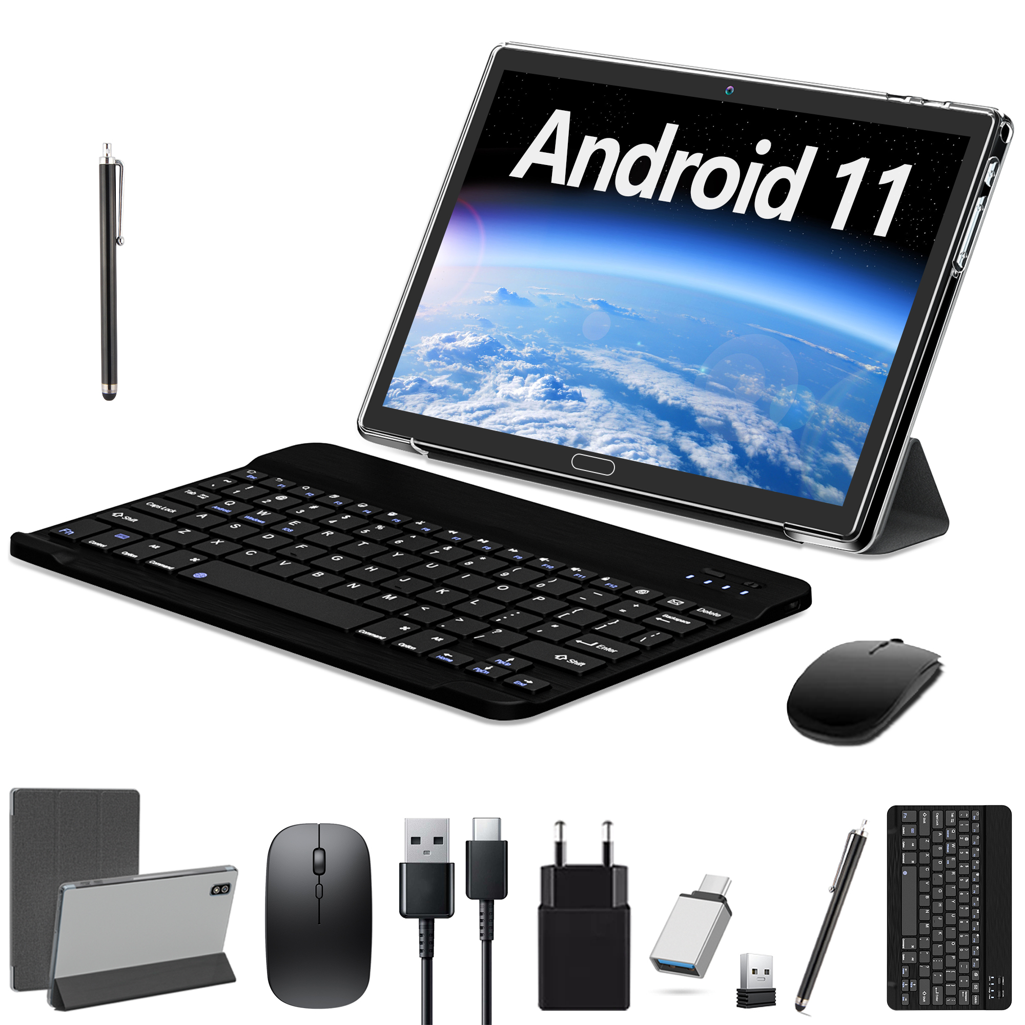 Ematic EGQ236 10" 16GB Android 8.1 Oreo Tablet with Keyboard Folio Case ...