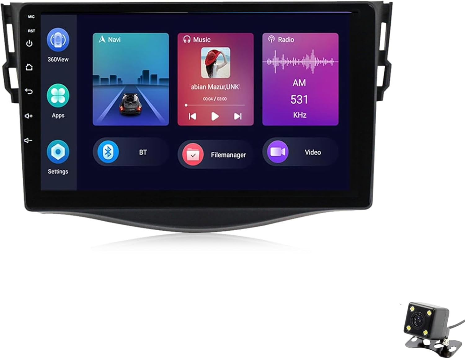 Android 11 Head Unit 2 Din Car Stereo Sat Nav for Toyota RAV4 2005-2013 ...