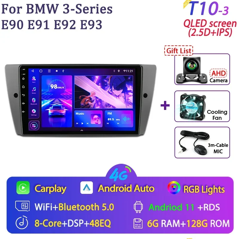 Android 12 2 Din Car Radio Multimedia Player Stereo for BMW 3-Series ...