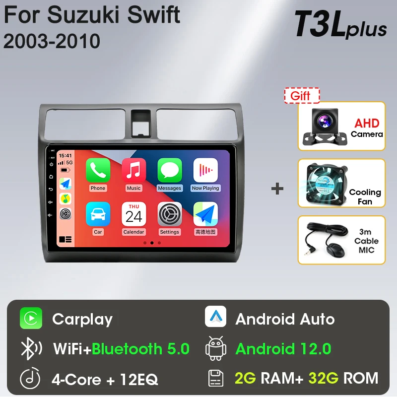 Android 12 Car Radio 2 Din Wireless Carplay for Suzuki Swift 2003-2010 ...
