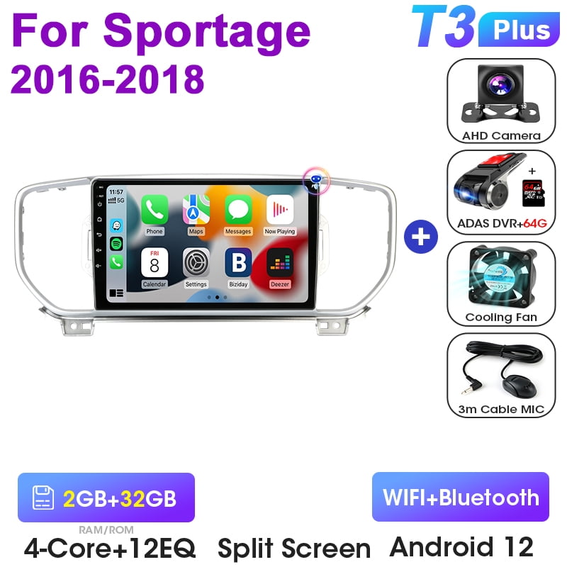 Android 12 Car Radio For KIA Sportage KX5 2016 - 2018 2 Din GPS WIFI Carplay Auto Stereo ...