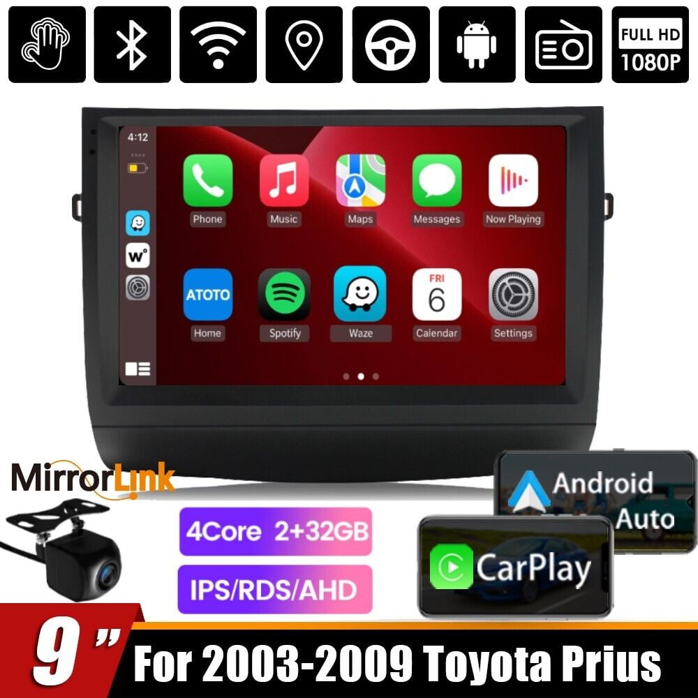 Android 13 Car Radio Stereo for Toyota Prius 2003-2009, 9" Touchscreen ...