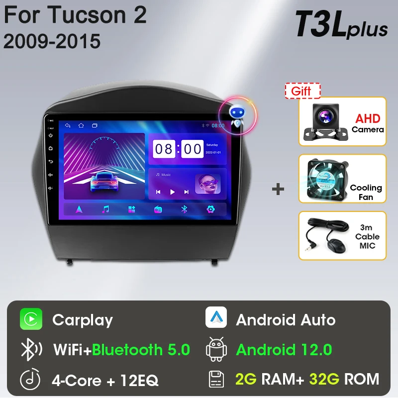 Android 12 Car Radio for Hyundai Tucson LM Ix35 2009-2015 Wireless ...